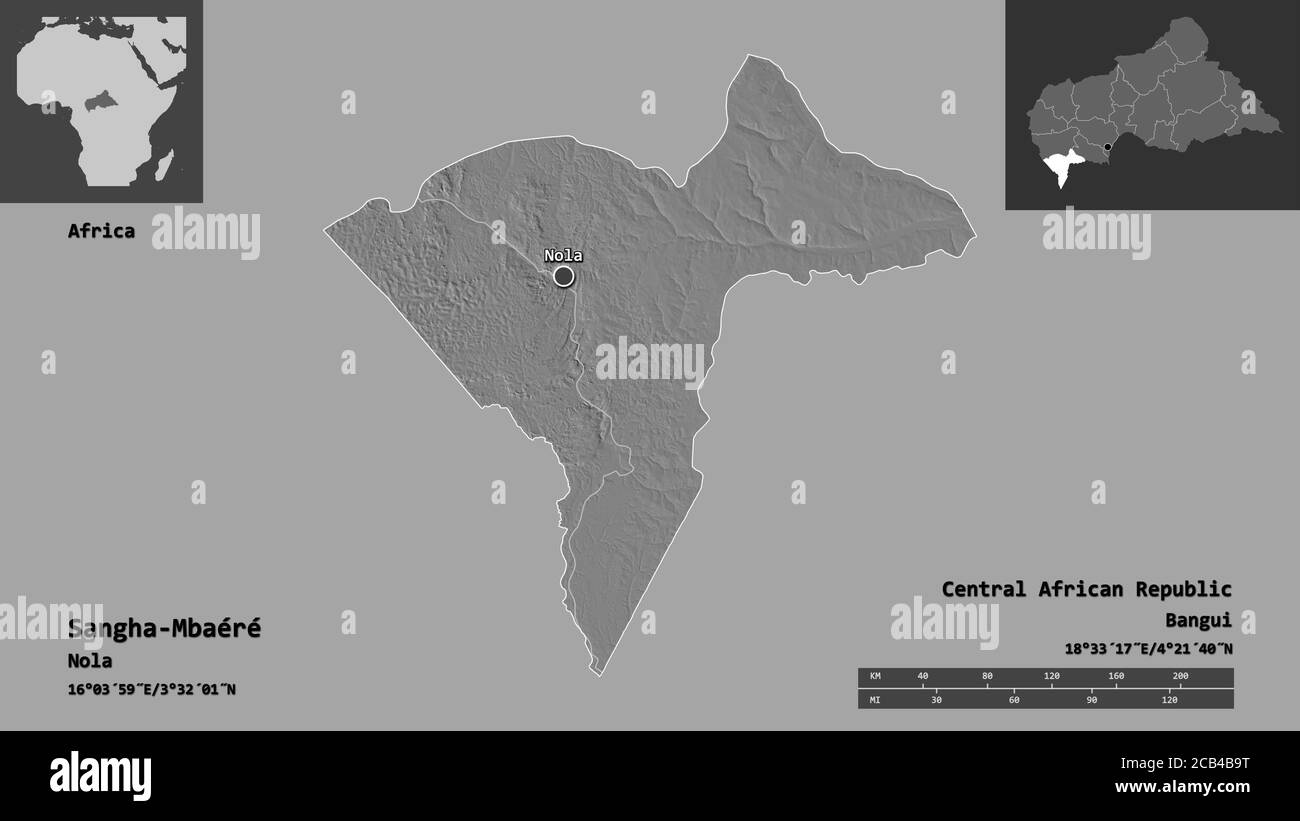 Shape of Sangha-Mbaéré, economic prefecture of Central African Republic ...
