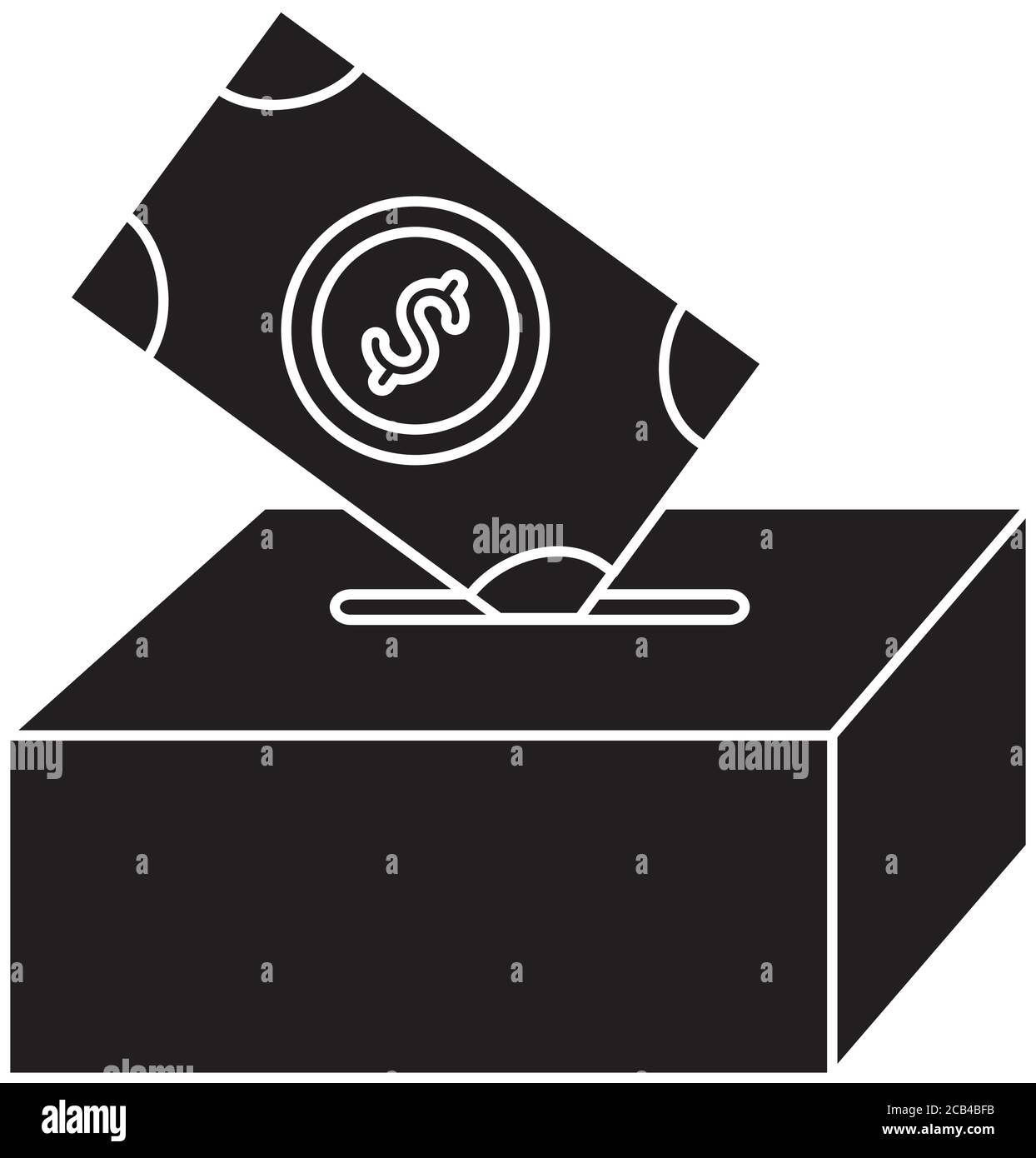 bill over box silhouette style icon design of Charity and donation ...