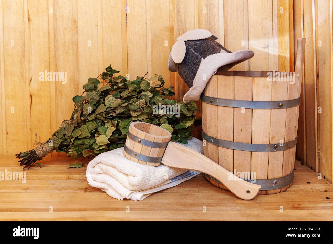 Interior details Finnish sauna steam room with traditional sauna ...