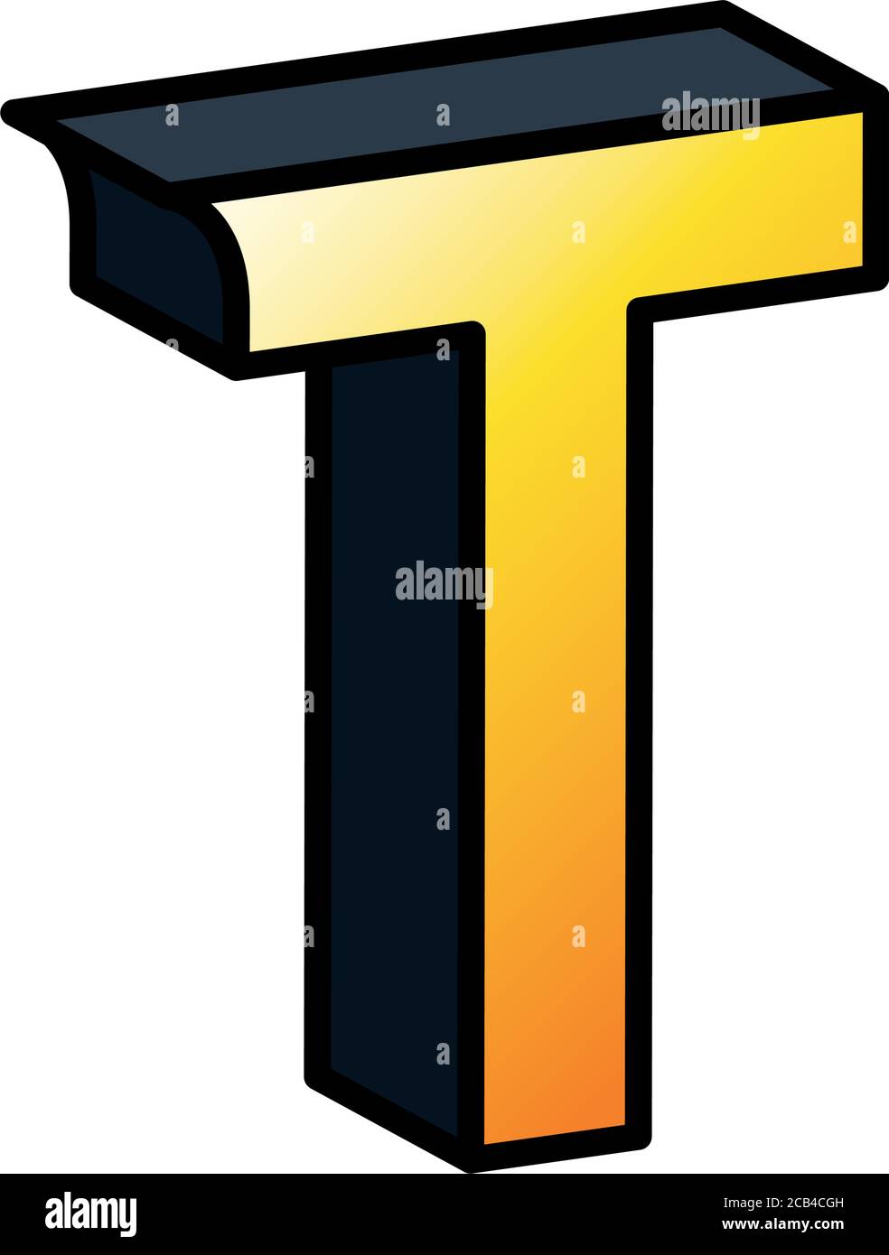 3d t letter design, lettering typography retro and comic theme Vector ...