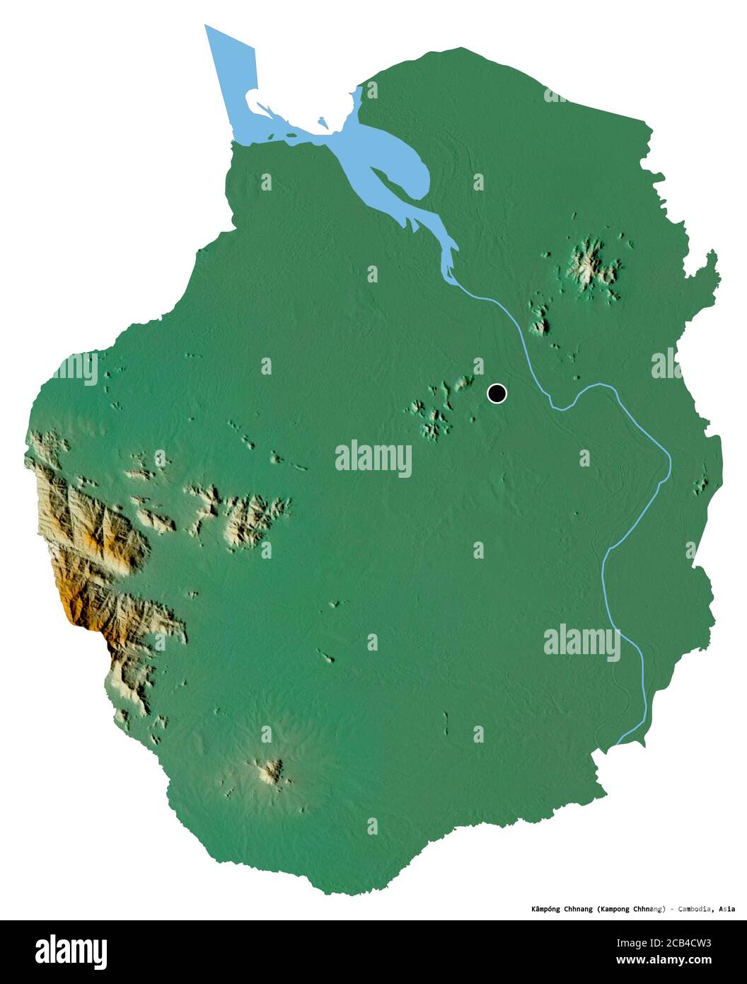 Shape of Kâmpóng Chhnang, province of Cambodia, with its capital ...
