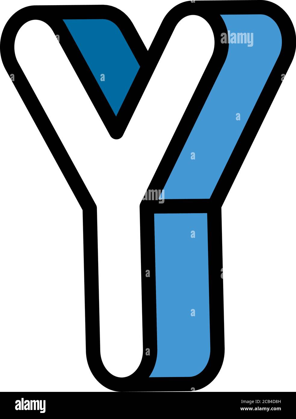 3d y letter design, lettering typography retro and comic theme Vector ...