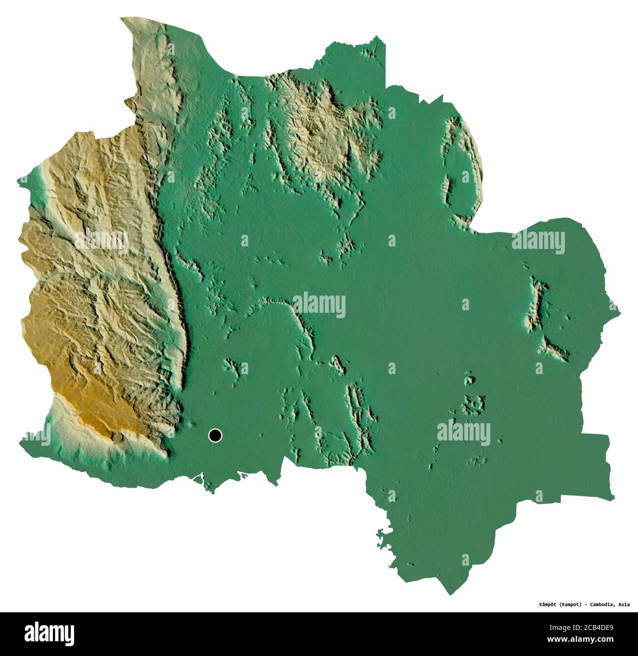 Shape of Kâmpôt, province of Cambodia, with its capital isolated on ...