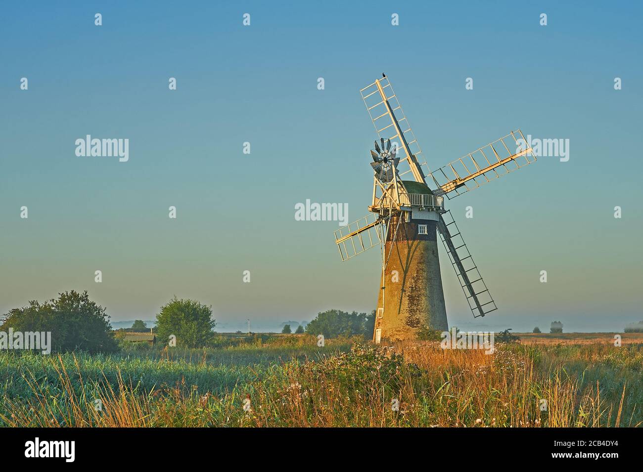St Benet's Level drainage windmill in the Norfolk Broads early summer ...