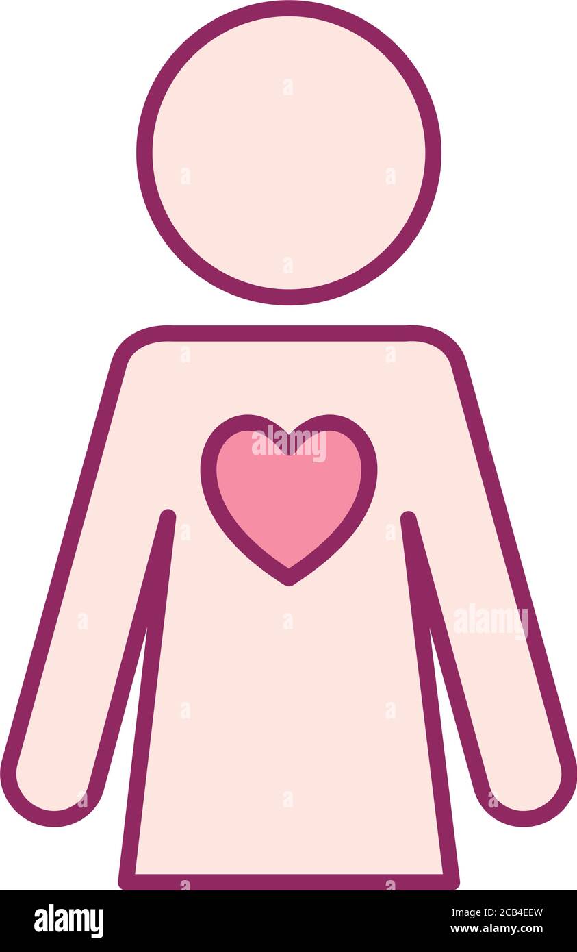 Avatar with heart line and fill style icon design of Person profile ...