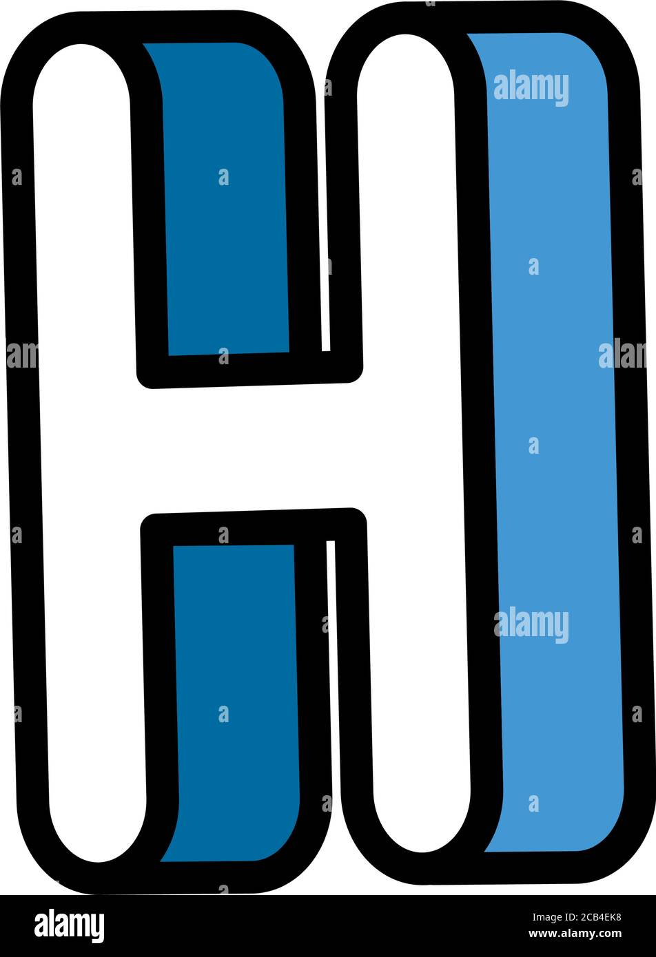 3d h letter design, lettering typography retro and comic theme Vector ...