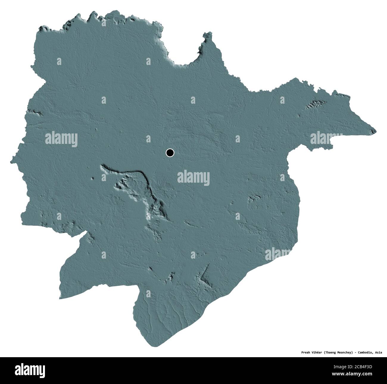 Shape of Preah Vihéar, province of Cambodia, with its capital isolated ...