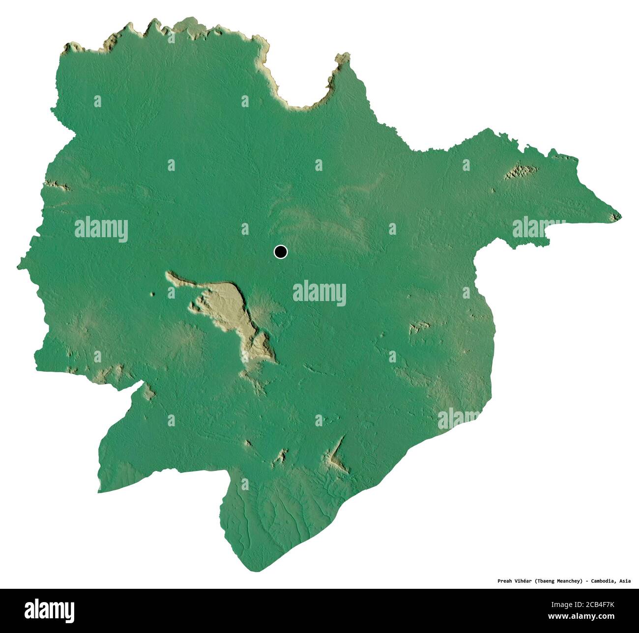 Shape of Preah Vihéar, province of Cambodia, with its capital isolated ...