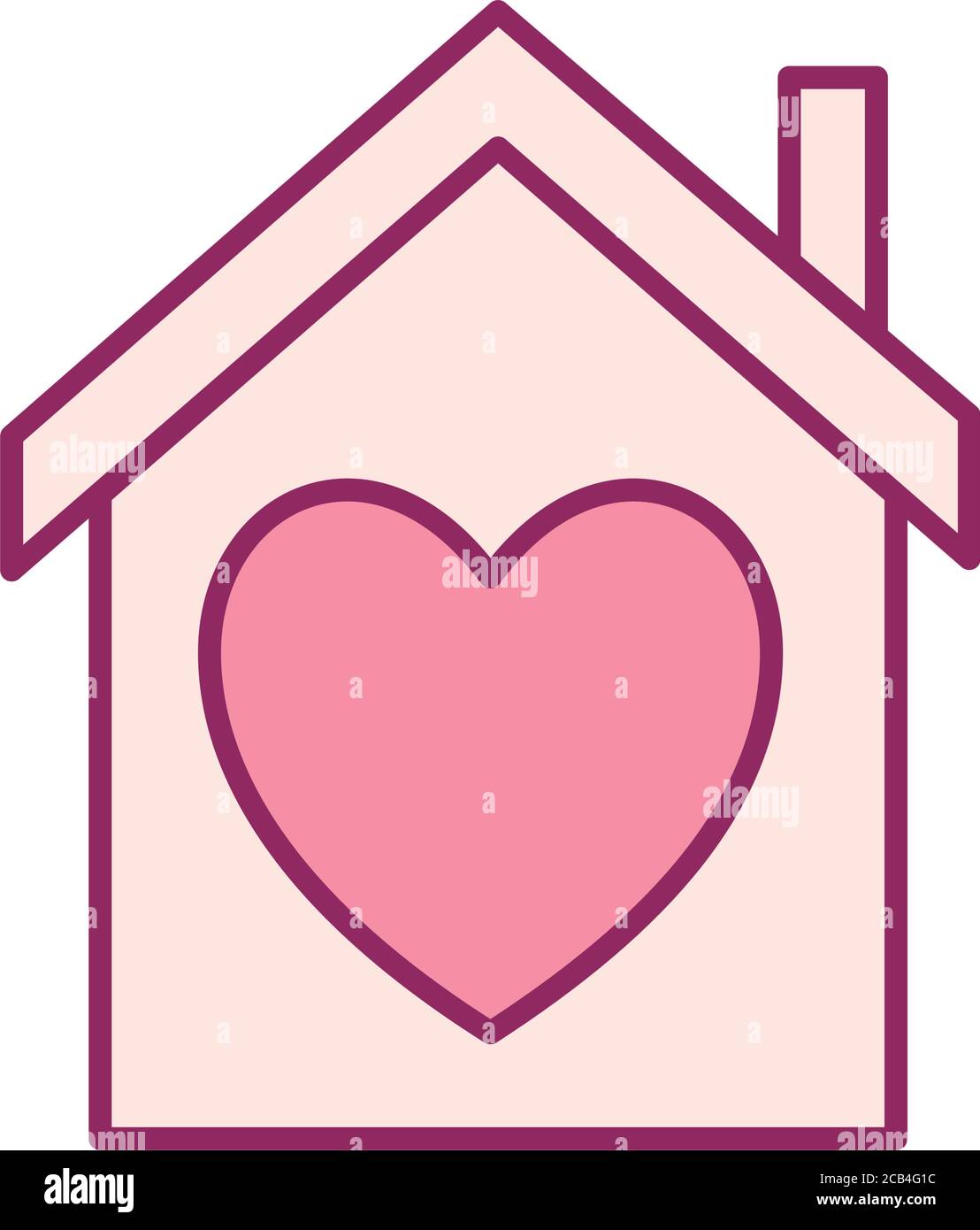 heart in house line and fill style icon design of Charity and donation ...