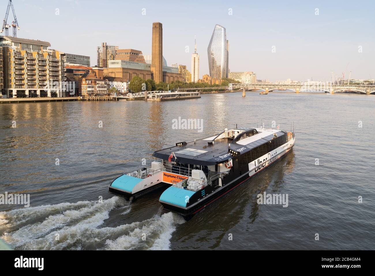 Uber Boat by Thames Clippers in service on the river thames Stock Photo ...