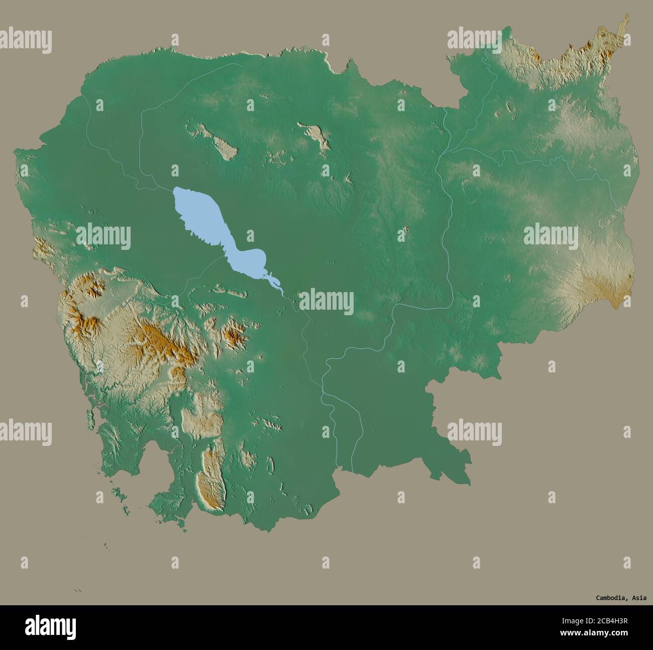 Cambodia relief map hi-res stock photography and images - Alamy