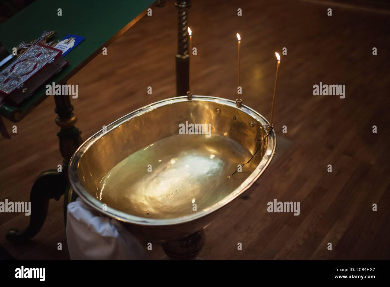 Orthodox Christian utensils in the church. Epiphany ceremony rite and ...