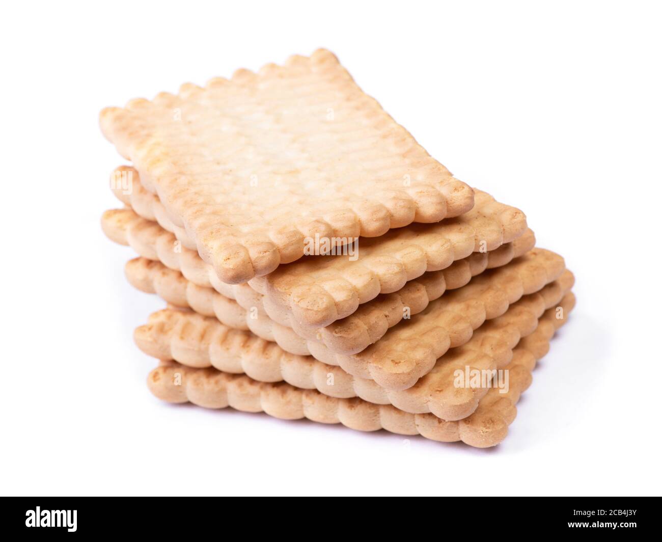 Stack of rectangular cookies isolated over white background Stock Photo ...