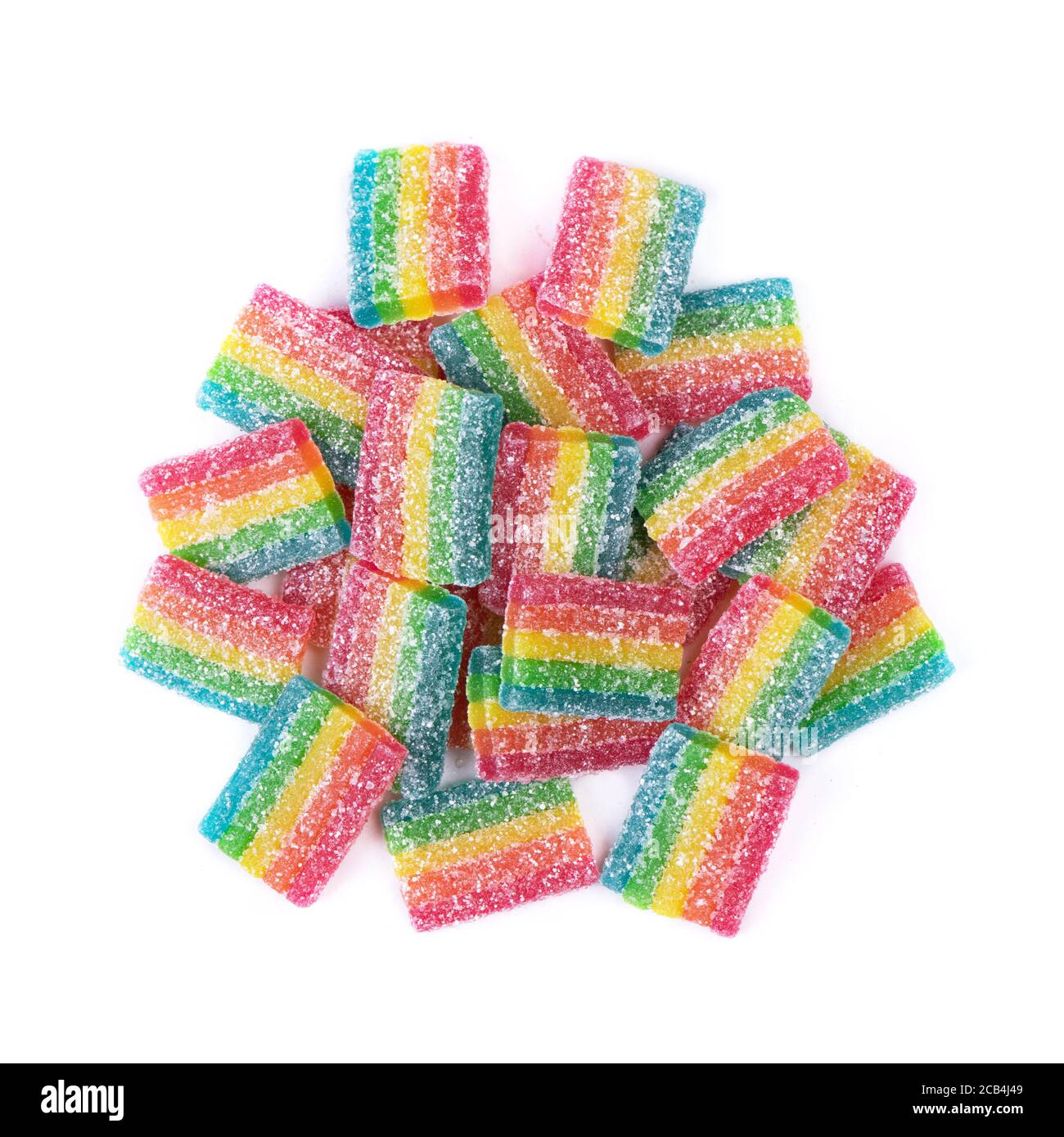 Rainbow marmalade with sugar isolated on white background Stock Photo ...