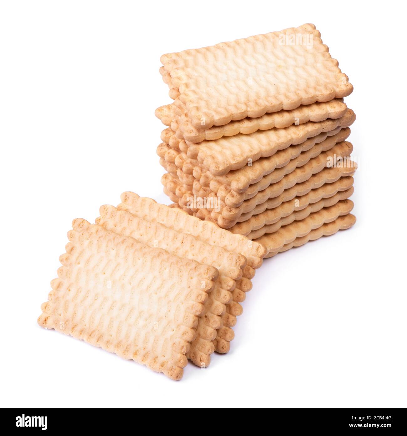 Stack of rectangular cookies isolated over white background Stock Photo ...