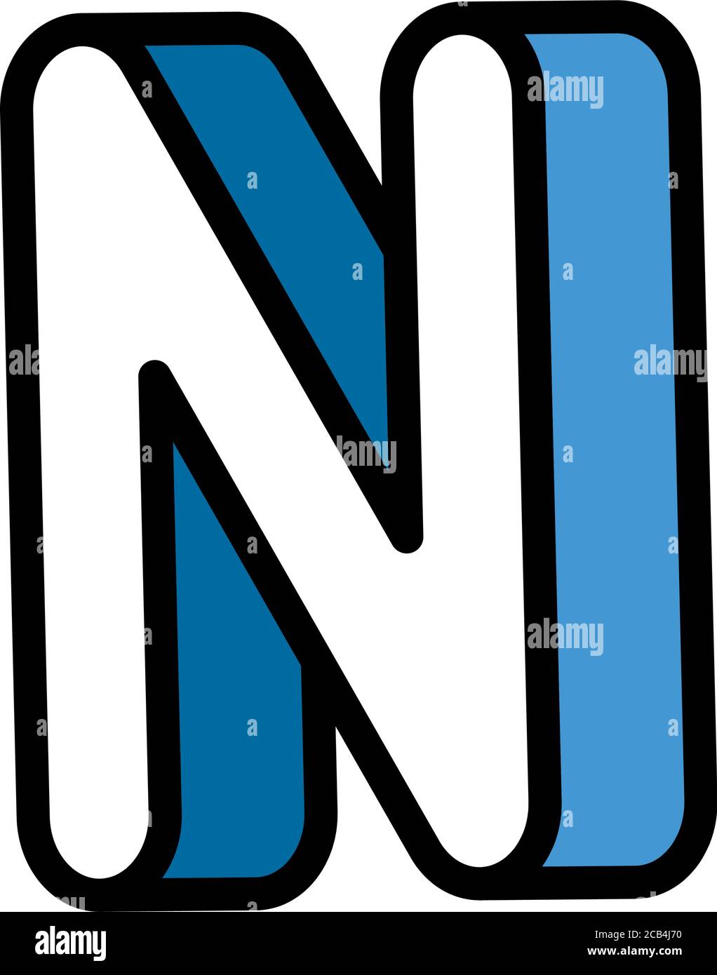 3d n letter design, lettering typography retro and comic theme Vector ...