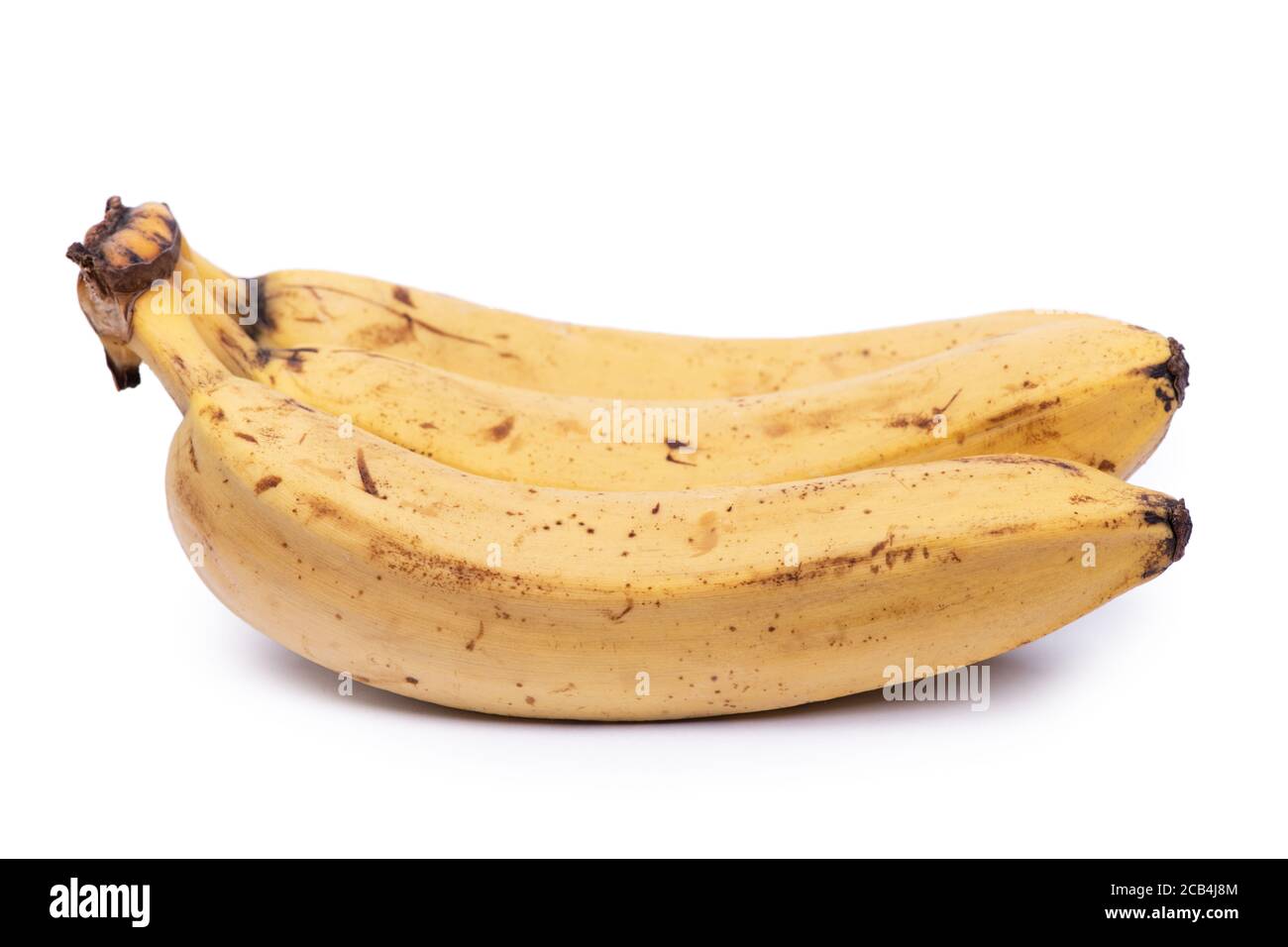 Ripe yellow bananas fruits, bunch of overripe bananas with dark spots ...