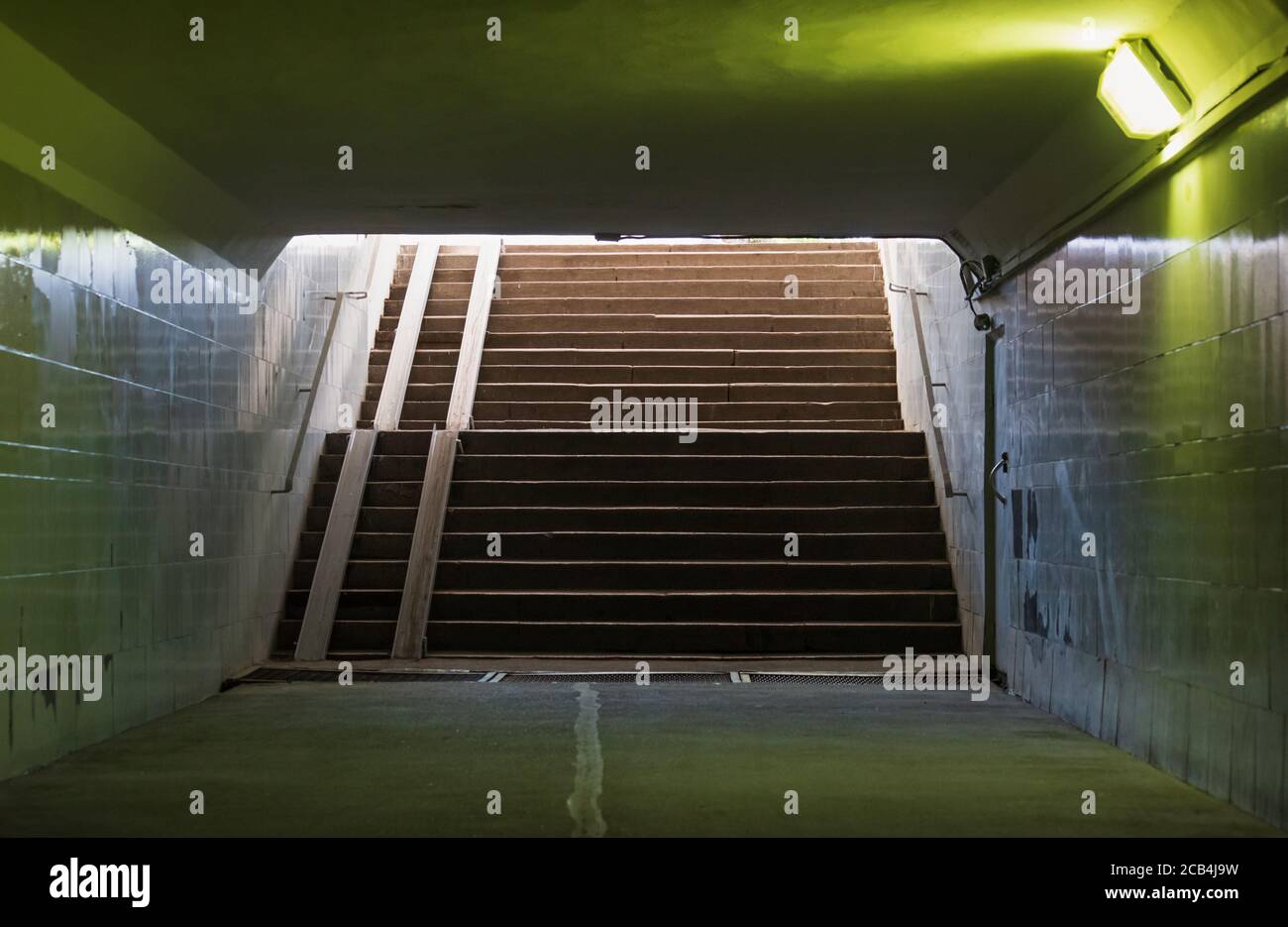 Staircase in the underpass, exit to city street Stock Photo - Alamy