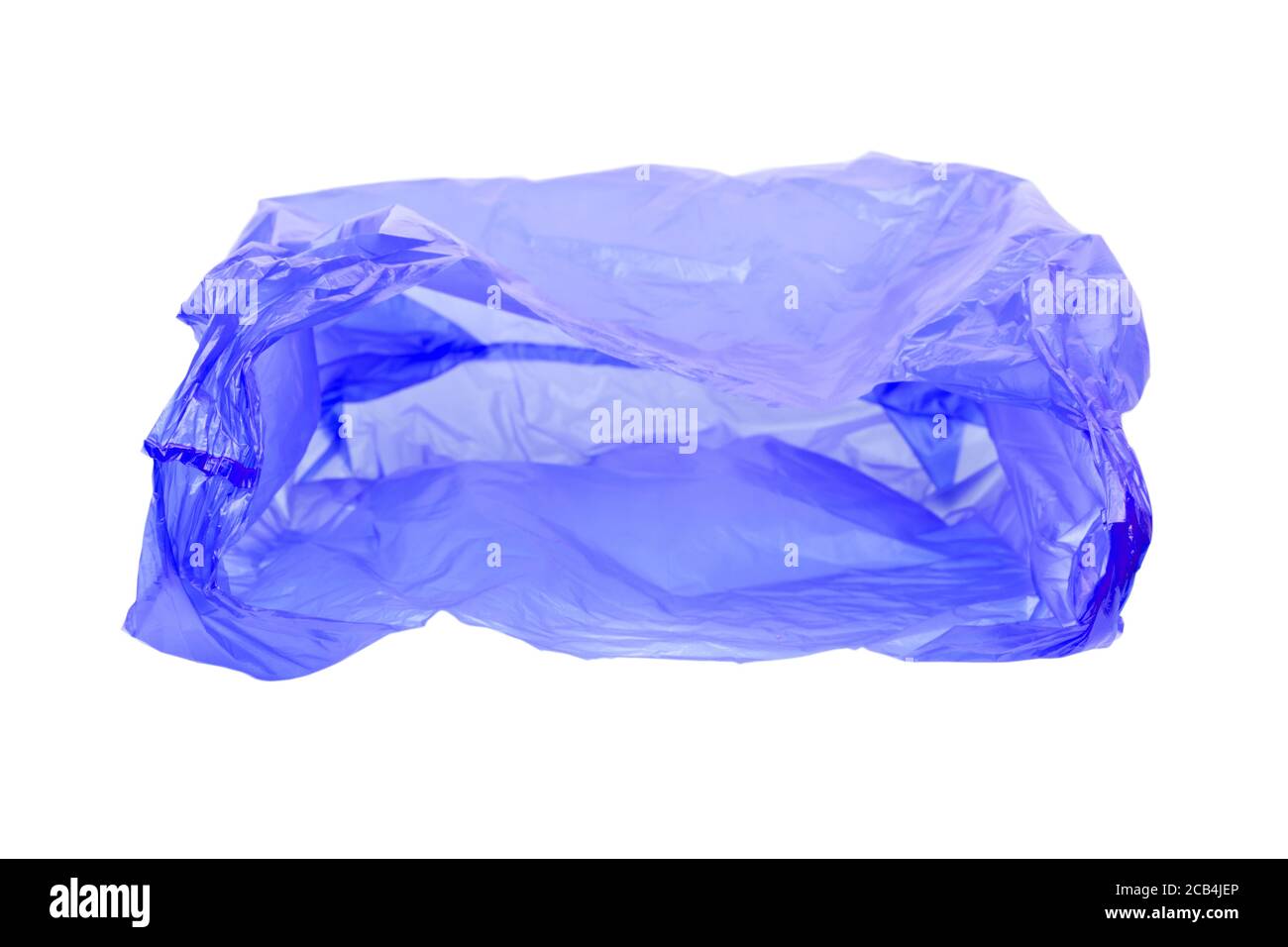 Transparent plastic bag with handles isolated over white background ...