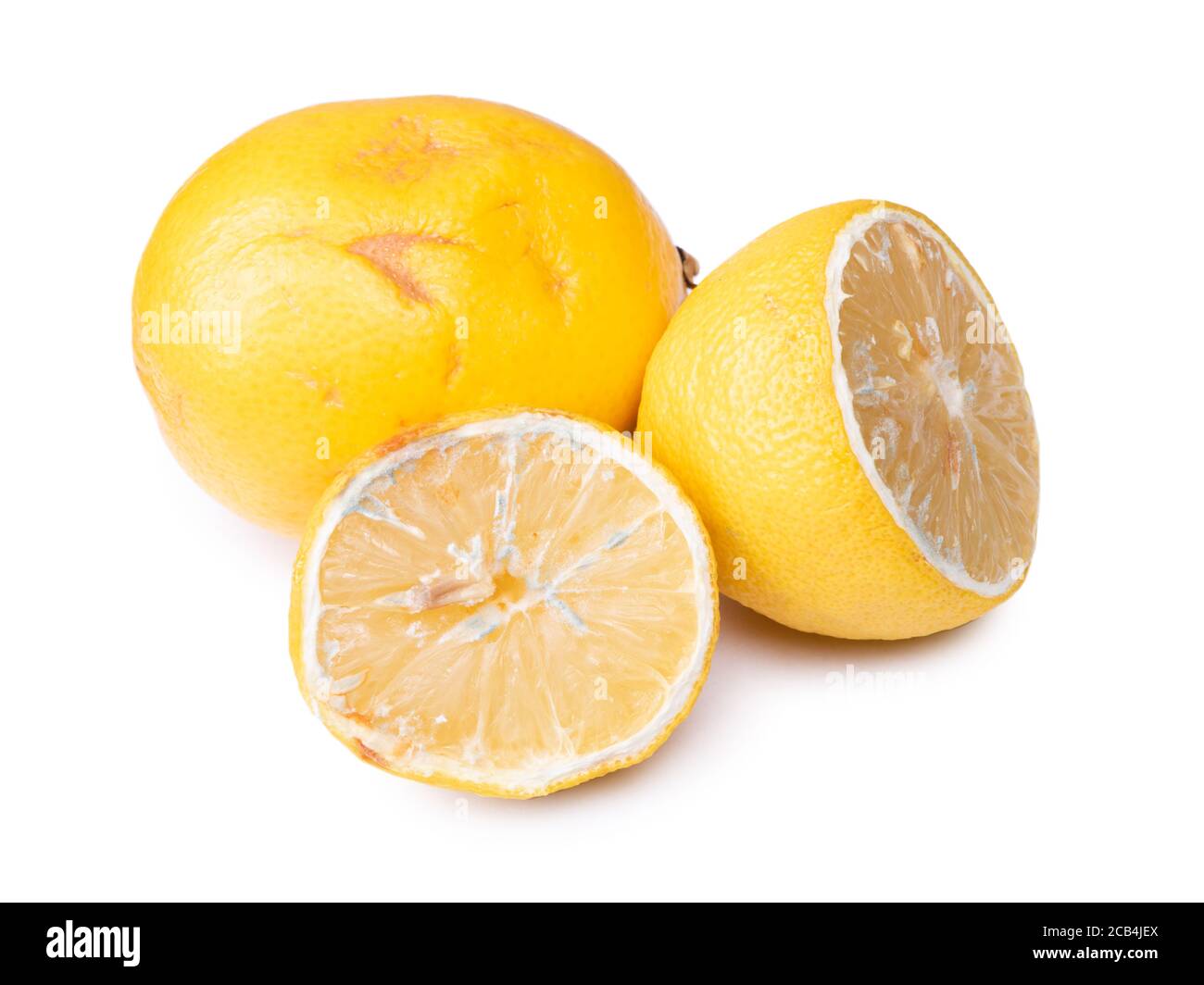 Spoiled lemon isolated on white background Stock Photo - Alamy