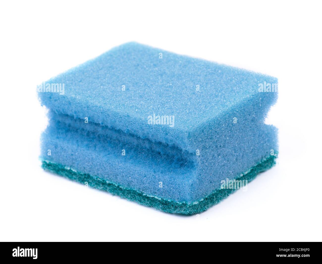 One new clean dishwashing sponge isolated on white background Stock ...
