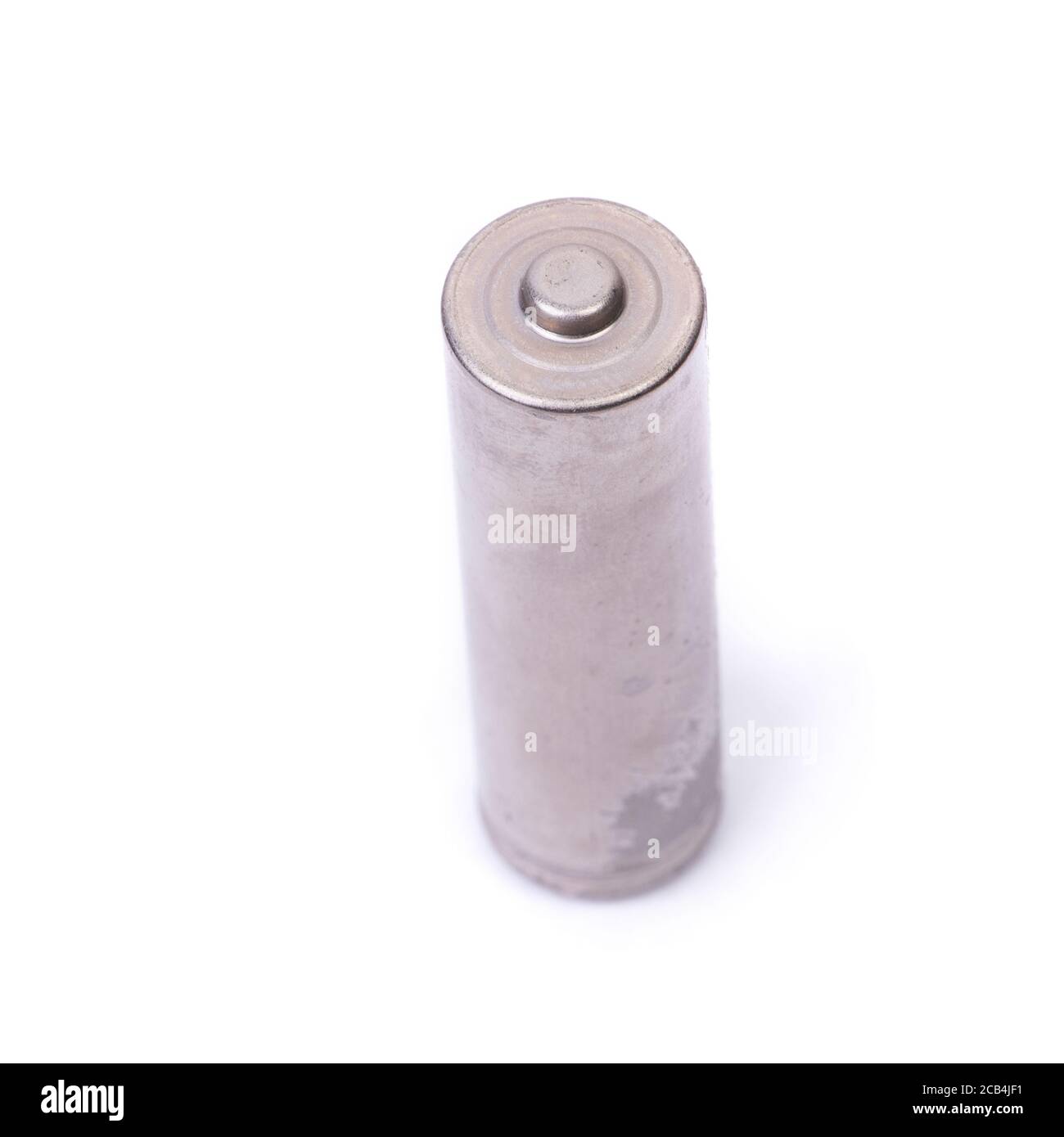 Old battery isolated over white background Stock Photo - Alamy