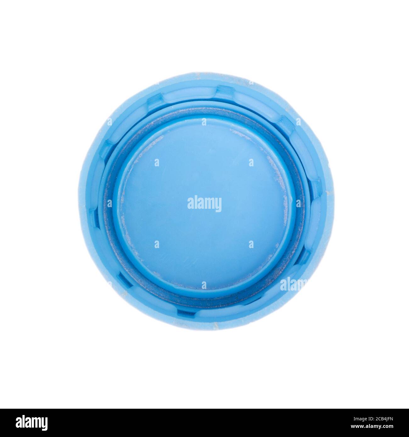 Blue plastic bottle cup isolated on white background Stock Photo - Alamy
