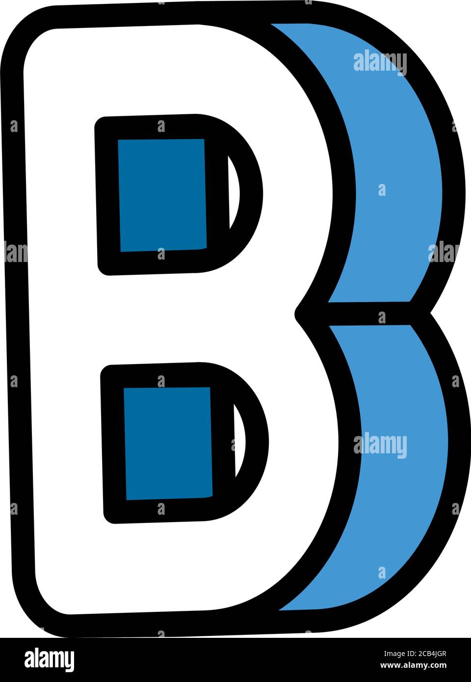 3d b letter design, lettering typography retro and comic theme Vector ...