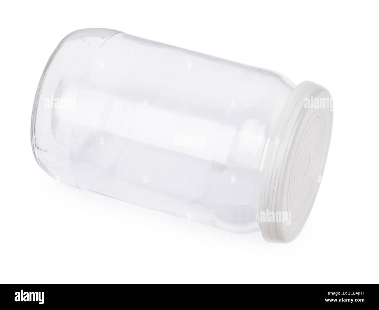 Empty transparent jar with lid isolated over white background Stock ...