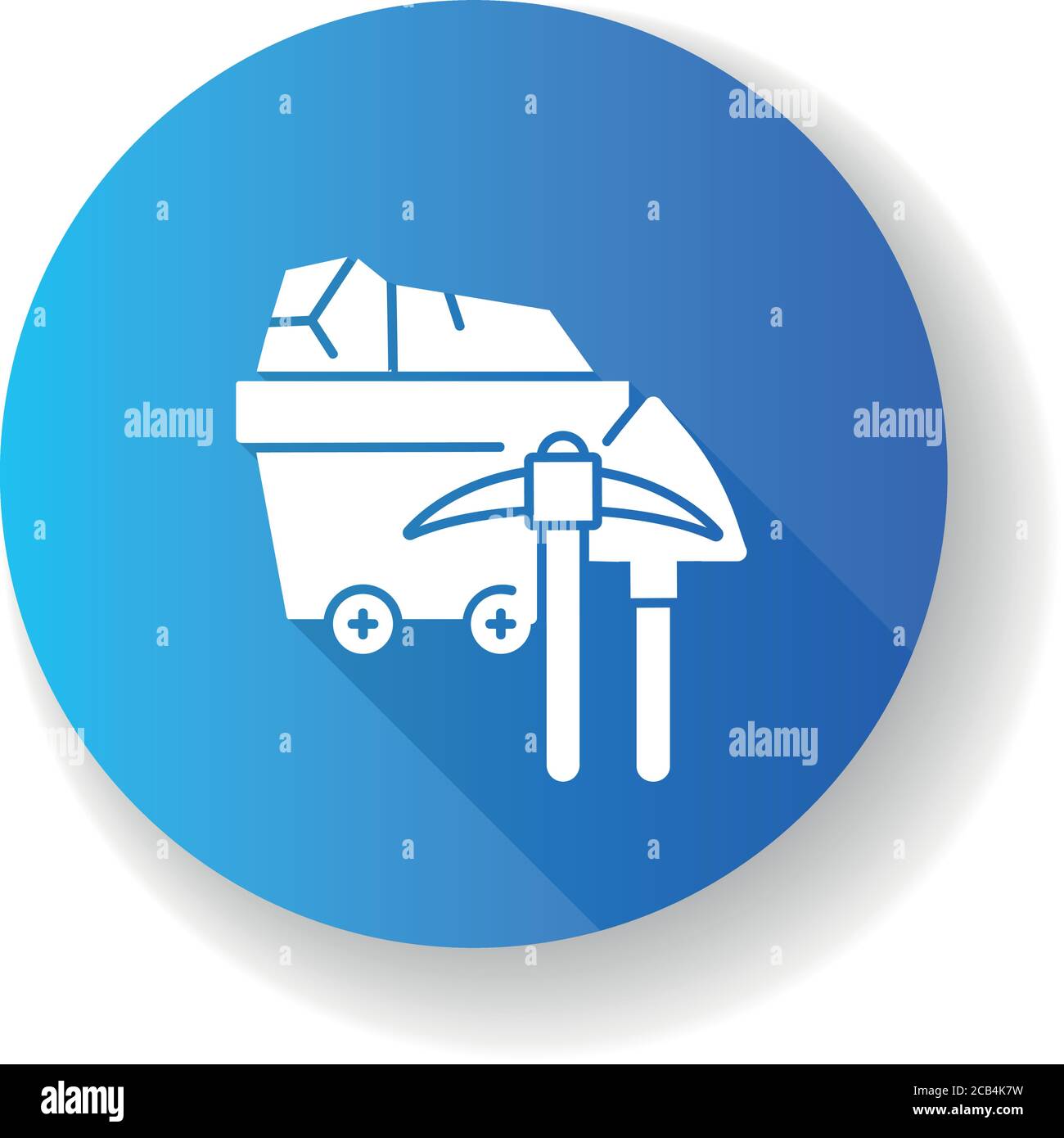 Coal industry blue flat design long shadow glyph icon. Natural ...