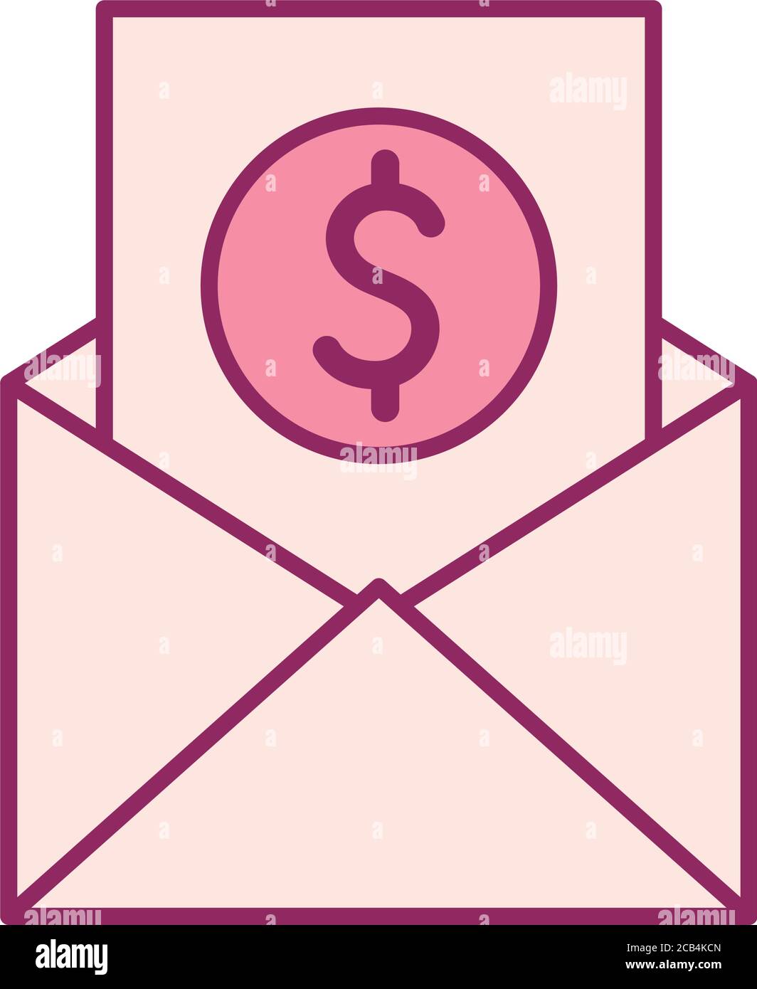 donation envelope line and fill style icon design of Charity theme ...