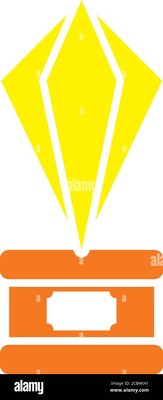 diamond trophy icon over white background, flat style, vector ...