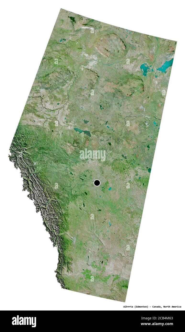 Shape of Alberta, province of Canada, with its capital isolated on ...
