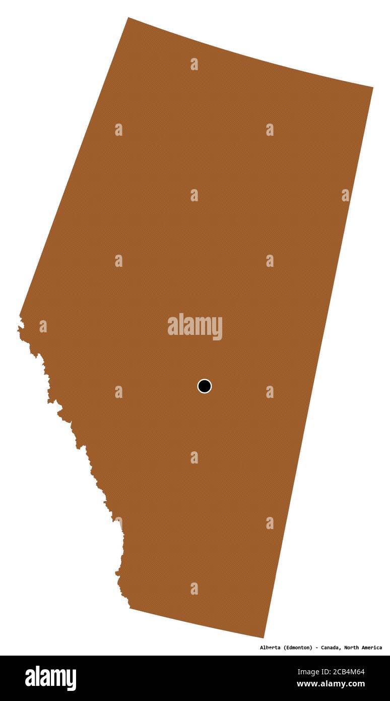 Shape of Alberta, province of Canada, with its capital isolated on ...