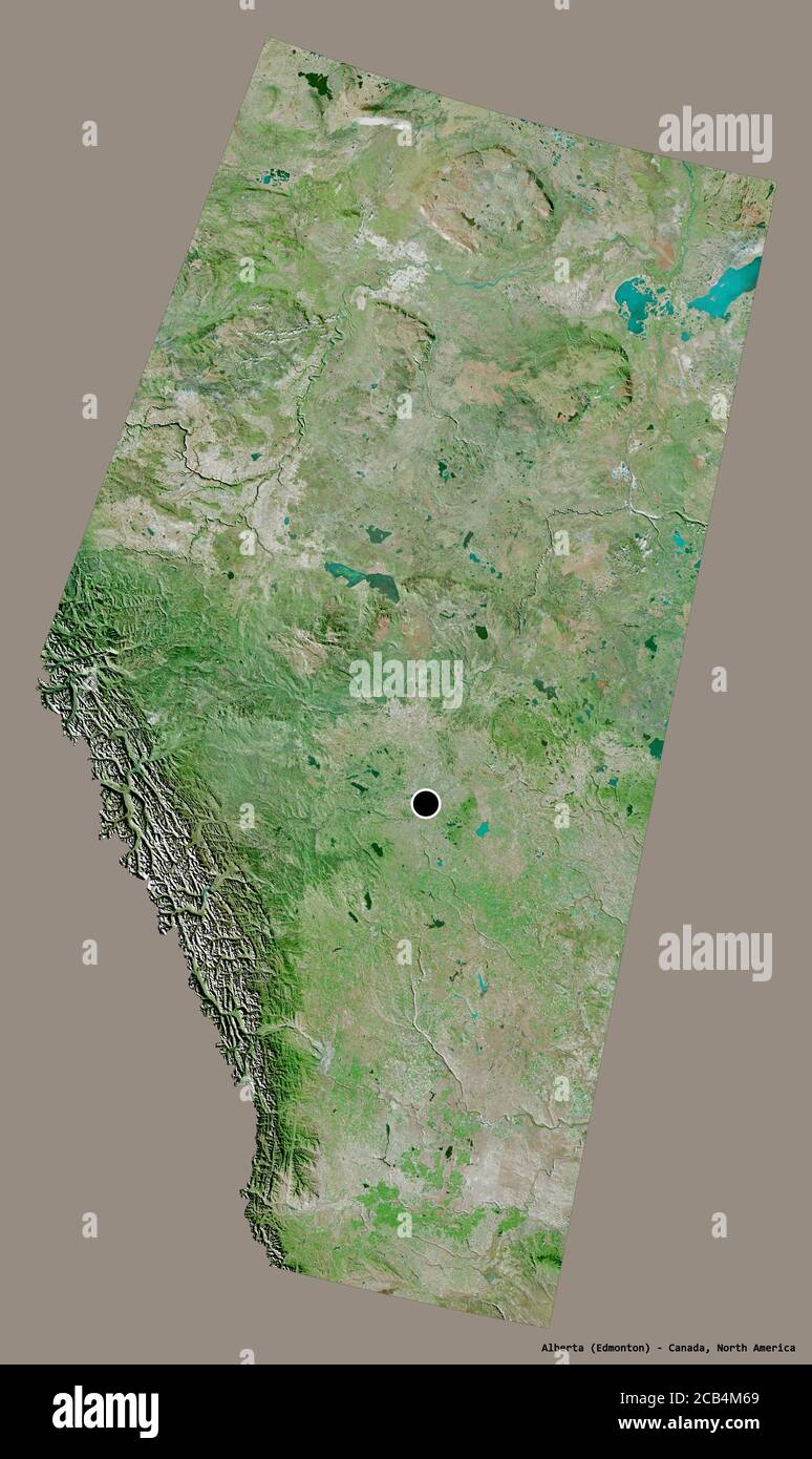 Shape of Alberta, province of Canada, with its capital isolated on a ...