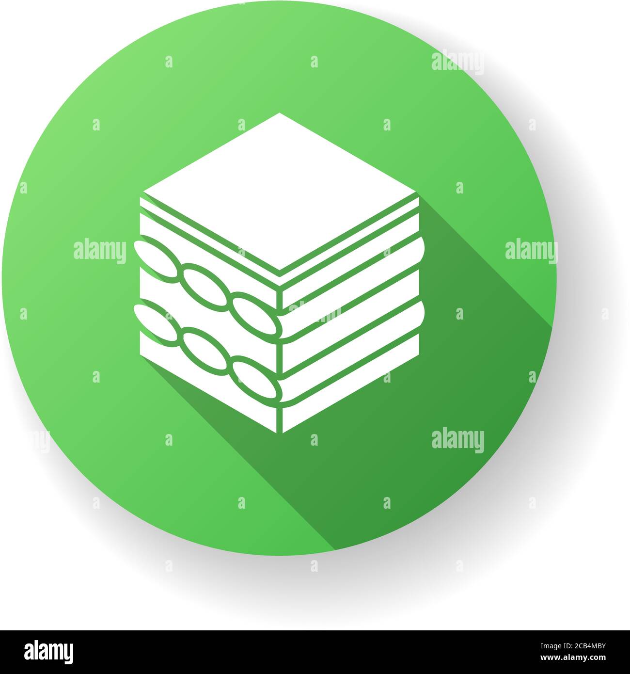 Tiramisu flat design long shadow glyph icon. Coffee flavoured dessert ...