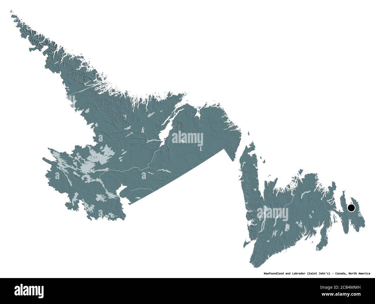 Shape of Newfoundland and Labrador, province of Canada, with its ...