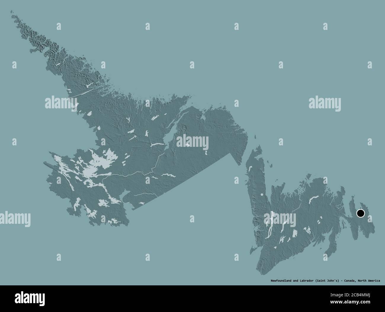 Shape of Newfoundland and Labrador, province of Canada, with its ...