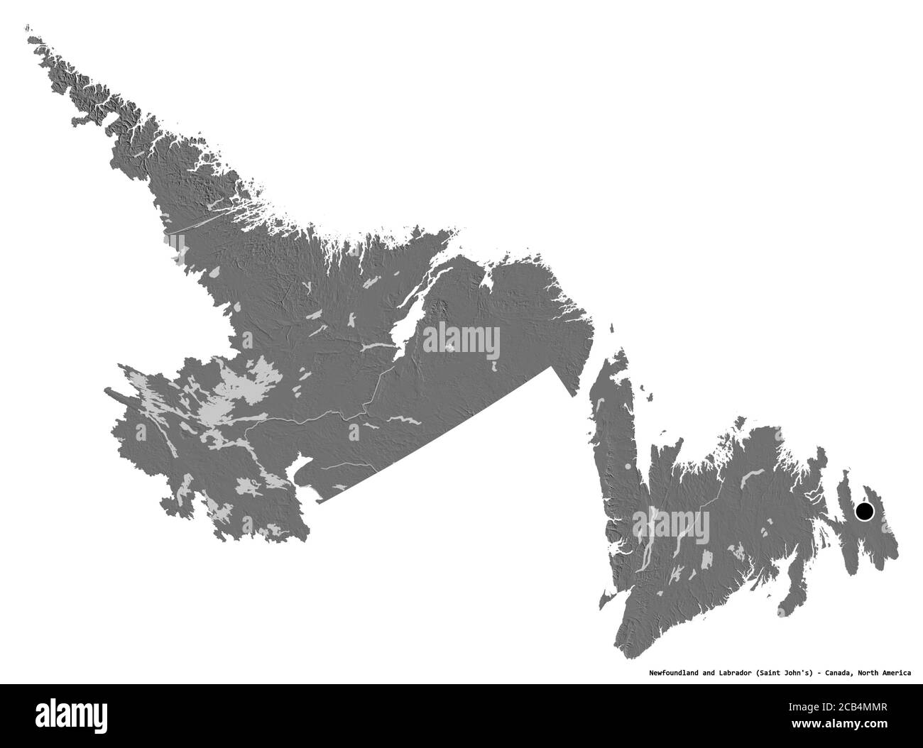 Shape of Newfoundland and Labrador, province of Canada, with its ...