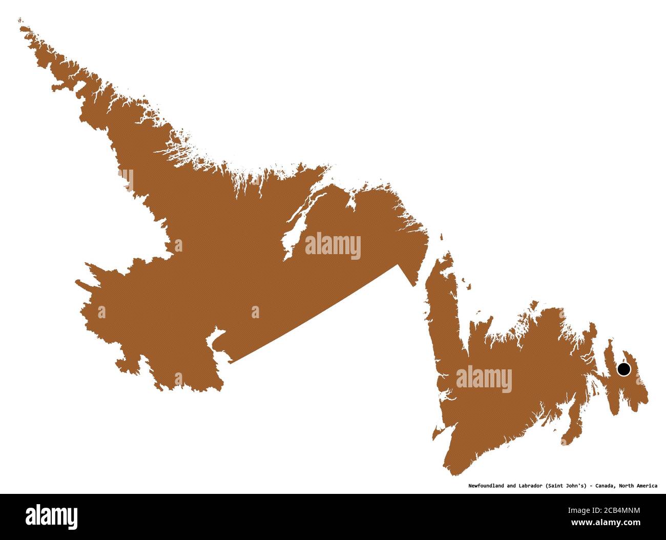 Shape of Newfoundland and Labrador, province of Canada, with its ...