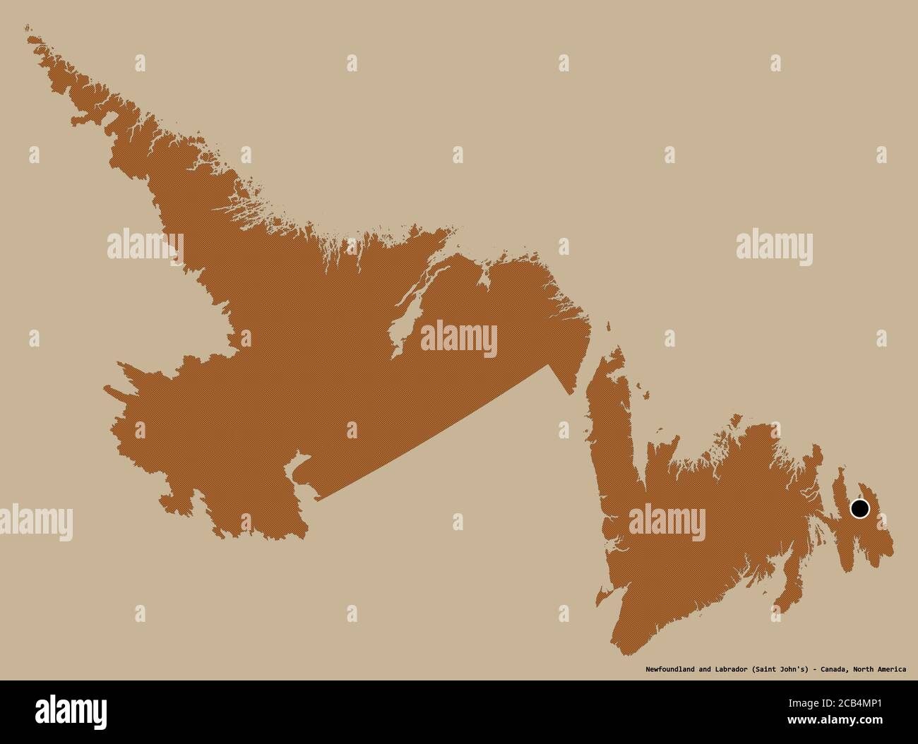 Shape of Newfoundland and Labrador, province of Canada, with its ...