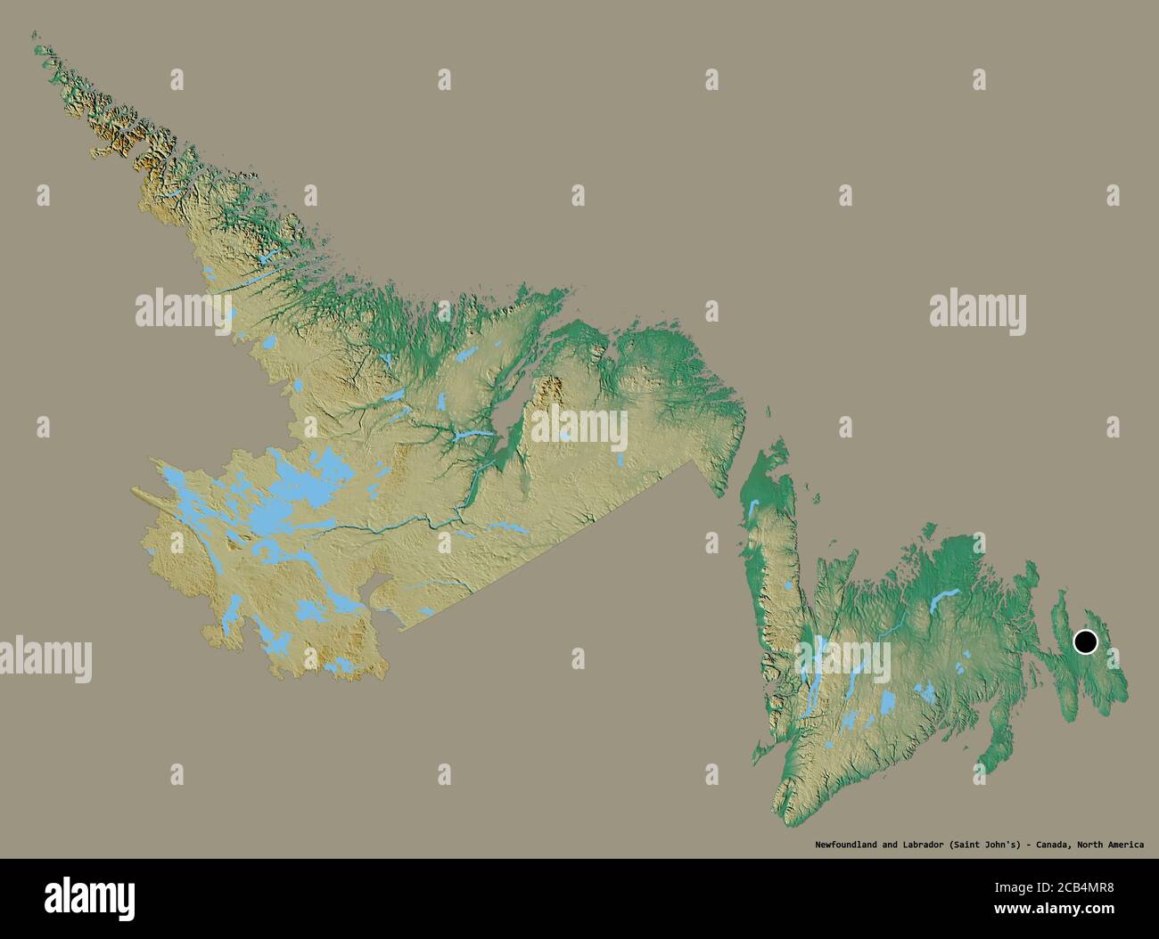 Shape of Newfoundland and Labrador, province of Canada, with its ...