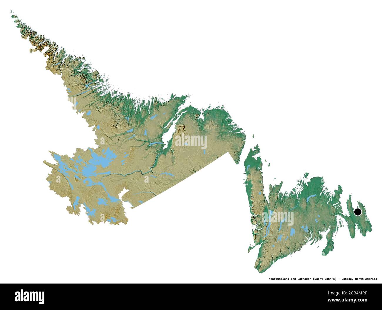 Shape of Newfoundland and Labrador, province of Canada, with its ...