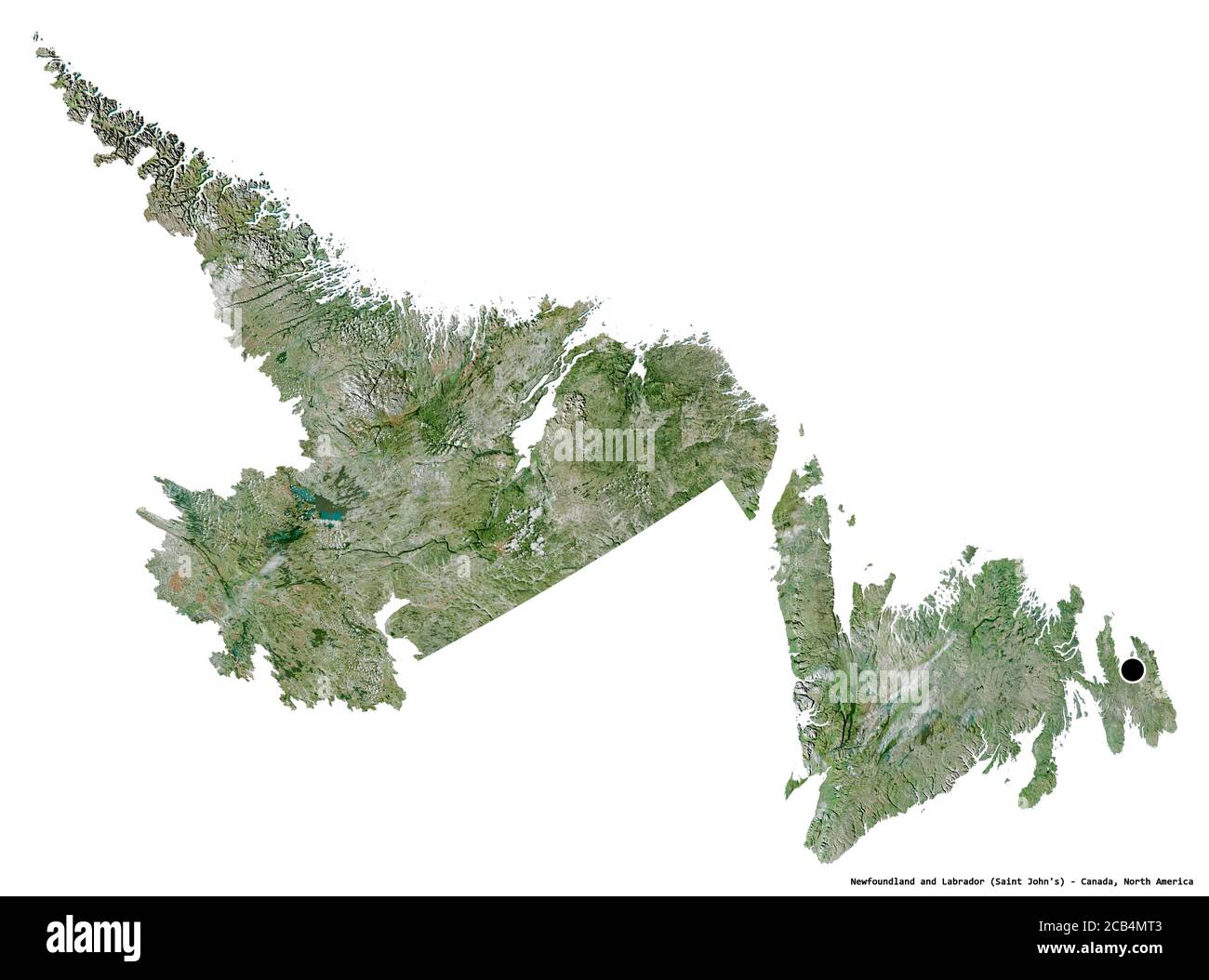 Shape of Newfoundland and Labrador, province of Canada, with its ...