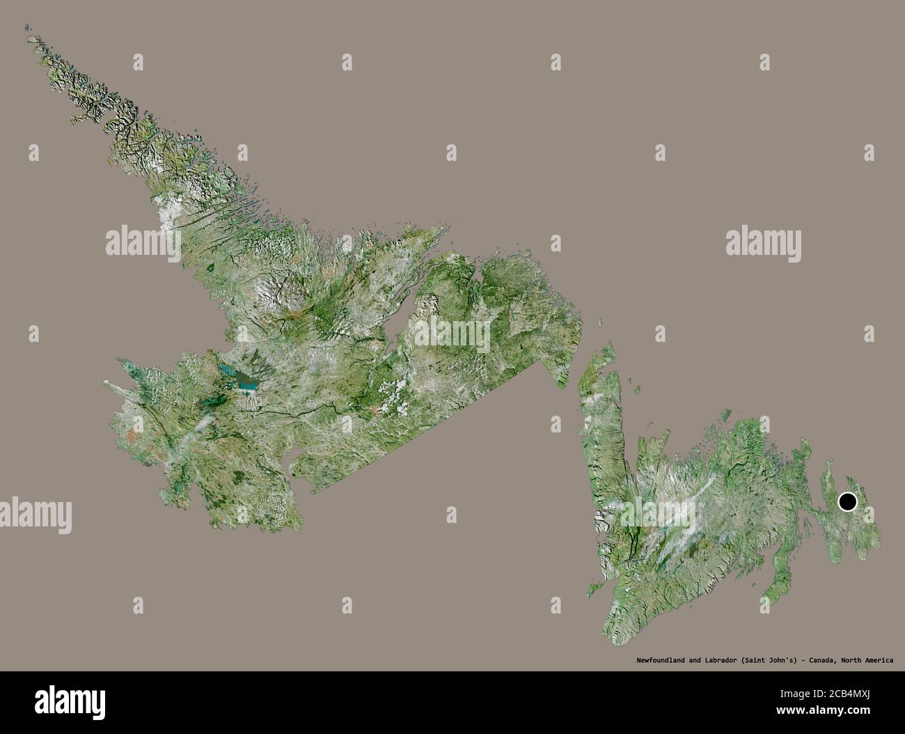 Shape of Newfoundland and Labrador, province of Canada, with its ...