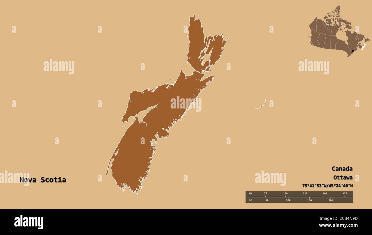 Map of nova scotia on globe hi-res stock photography and images - Alamy