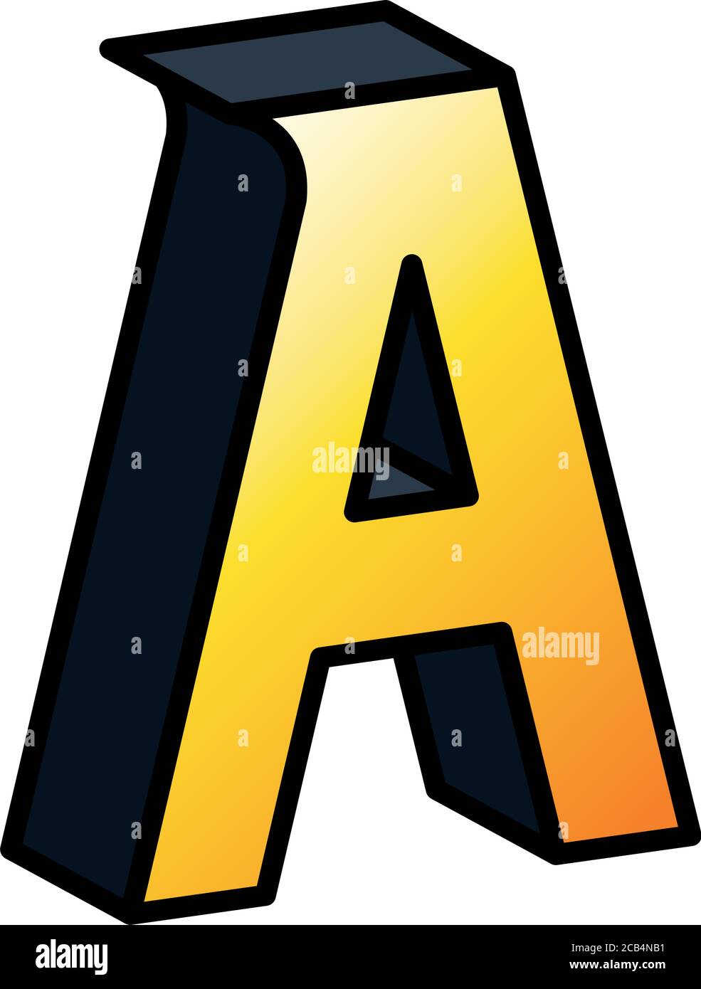 3d a letter design, lettering typography retro and comic theme Vector ...