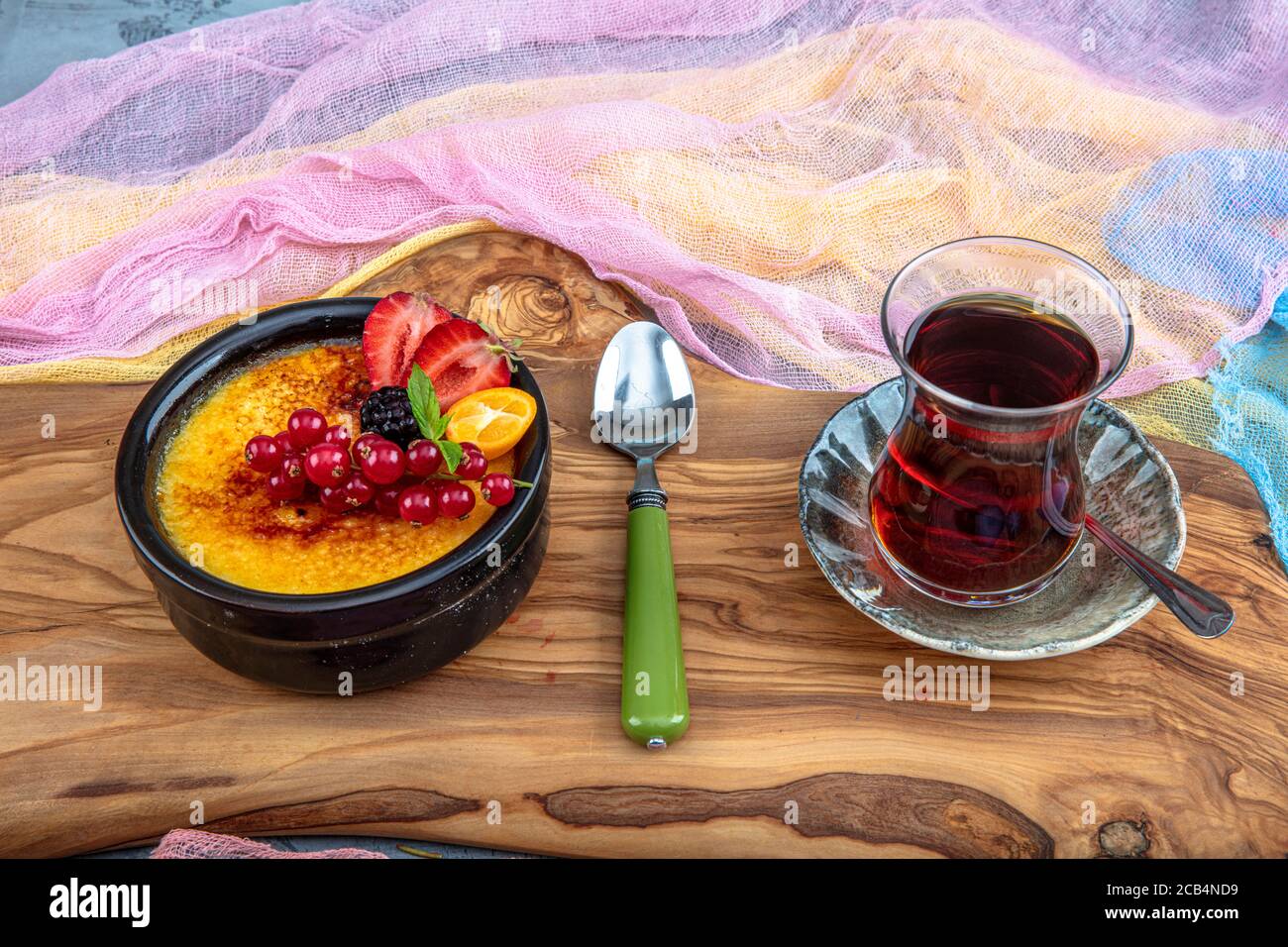 Turkish Cuisine dessert varieties. Muhallebi / Homemade Pudding. Baked ...
