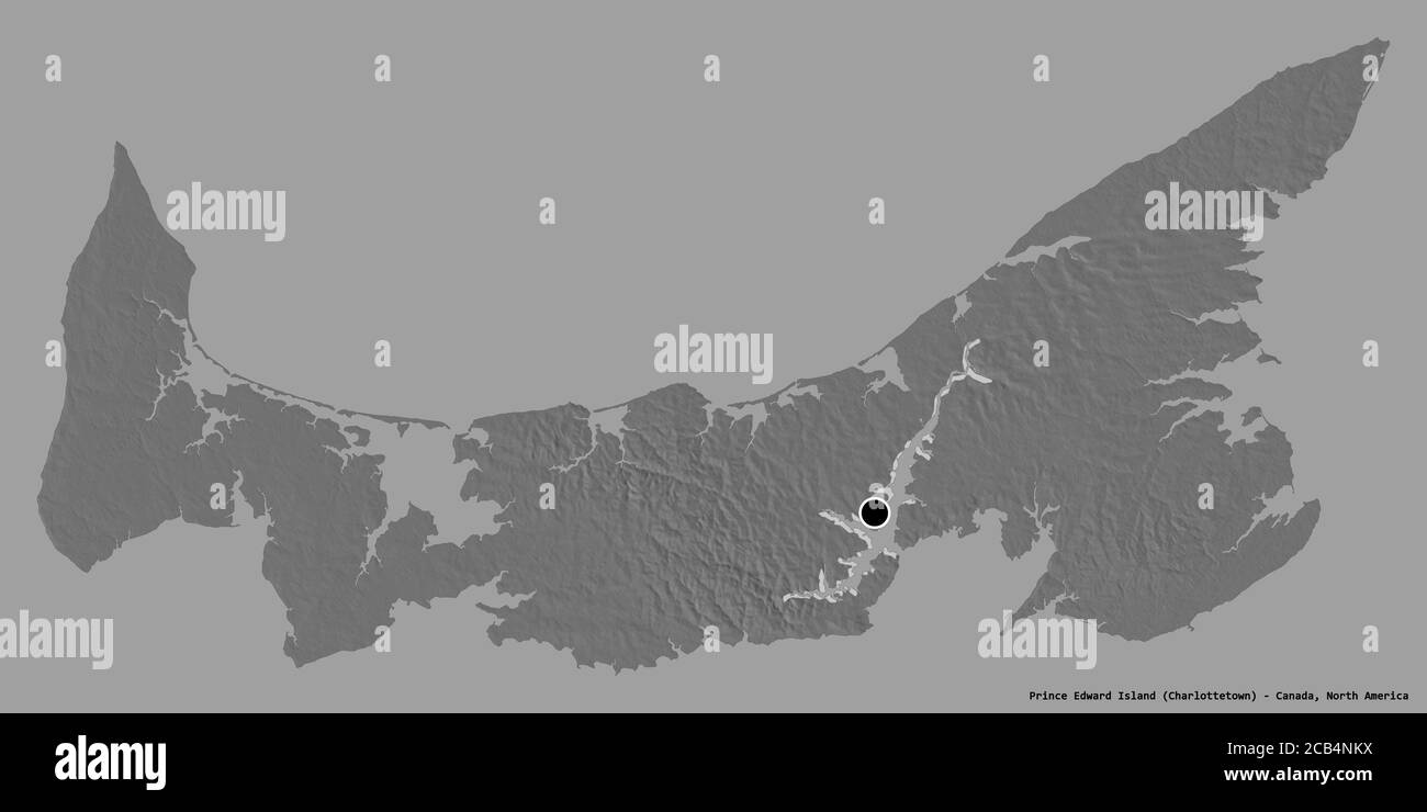 Shape of Prince Edward Island, province of Canada, with its capital ...