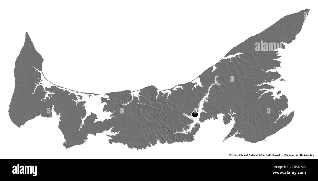 Shape of Prince Edward Island, province of Canada, with its capital ...